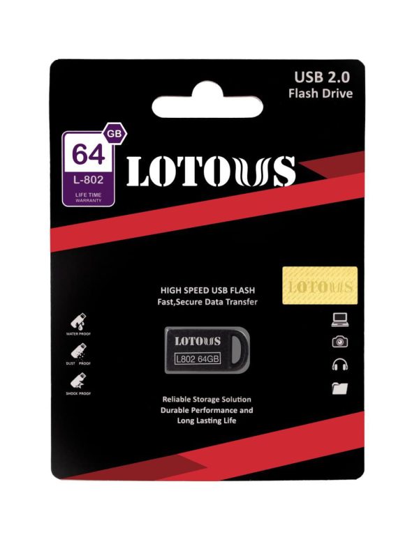 فلش مموری لوتوس مدل Lotous L802 ظرفیت 64 گیگابایت - لنزفون